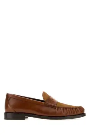 Brunello Cucinelli Caramel Leather And Suede Loafers