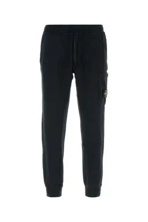 Stone Island Slate Cotton Joggers - Black