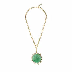 Mignonne Gavigan Odyssey Link Necklace Green Gold - One-color