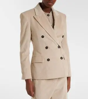 Brunello Cucinelli Double-breasted Cotton Corduroy Blazer