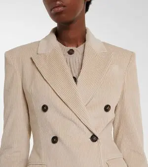 Brunello Cucinelli Double-breasted Cotton Corduroy Blazer