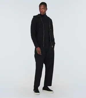 Sunspel Loopback Cotton Zip-up Hoodie - Black
