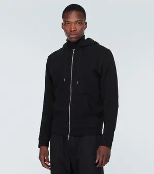 Sunspel Loopback Cotton Zip-up Hoodie - Black