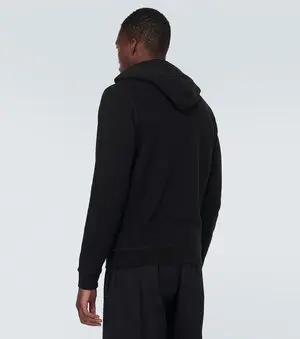 Sunspel Loopback Cotton Zip-up Hoodie - Black