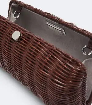 Judith Leiber Embellished Woven Clutch - Brown