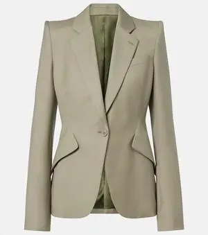 Alexander McQueen Single-breasted Wool Blazer - Green
