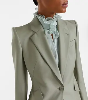 Alexander McQueen Single-breasted Wool Blazer - Green