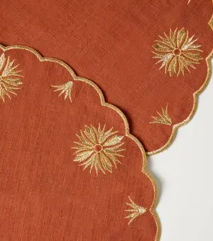 CABANA Terracotta Set Of 2 Linen And Cotton Placemats - Brown