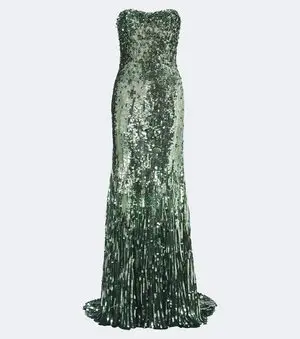 Jenny Packham Kimi Sequined Strapless Gown
