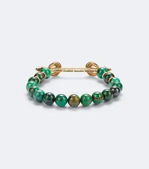 ANANYA 18kt Yellow Beaded Bracelet With Aquamarines And Diamonds