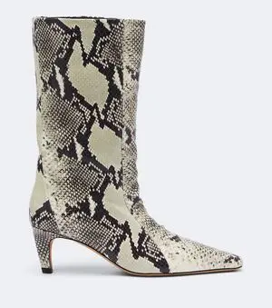 JUDE Cave Snake-effect Leather Ankle Boots
