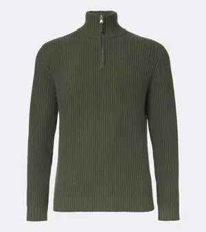 ALLUDE Wool And Cashmere Half-zip Sweater - Green