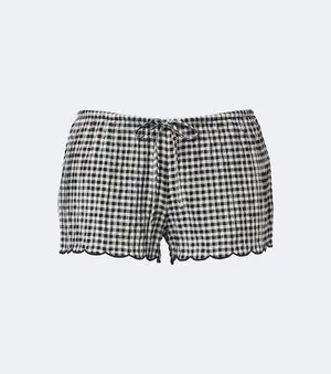 MONTCE Gingham Scalloped Shorts - Black