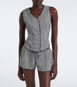 MONTCE Gingham Scalloped Shorts - Black
