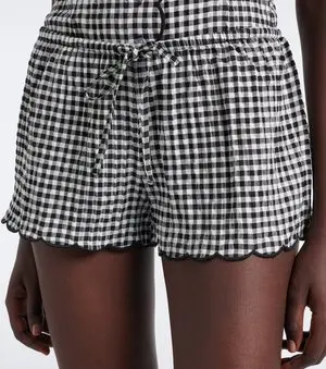 MONTCE Gingham Scalloped Shorts - Black