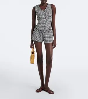 MONTCE Gingham Scalloped Shorts - Black