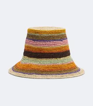Zimmermann Raffia Striped Bucket Hat - Multicoloured