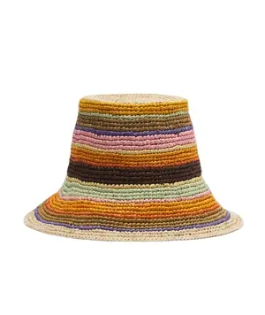 Zimmermann Raffia Striped Bucket Hat - Multicoloured