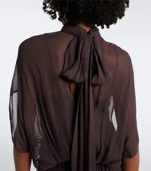 Staud Viviana Sheer Maxi Dress - Brown