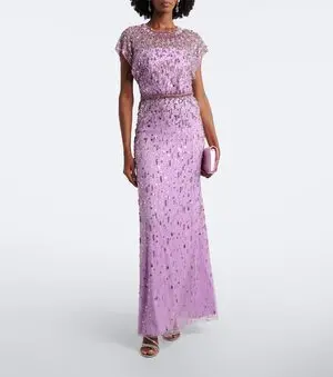 Jenny Packham Lauretta Sequined Tulle Gown