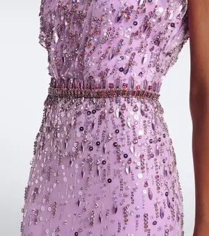 Jenny Packham Lauretta Sequined Tulle Gown