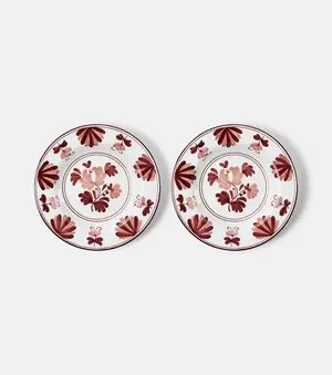 CABANA Blossom Set Of 2 Ceramic Soup Plates