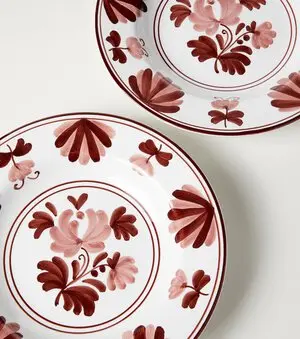 CABANA Blossom Set Of 2 Ceramic Soup Plates