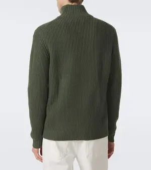 ALLUDE Wool And Cashmere Half-zip Sweater