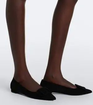 Manolo Blahnik Maysale Suede Ballet Flats