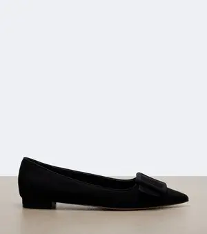 Manolo Blahnik Maysale Suede Ballet Flats