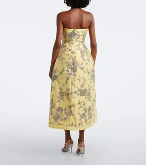 LA FUORI Aurelia Sequined Silk Bustier Dress