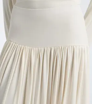 AYA MUSE Elya Asymmetric Pleated Midi Skirt