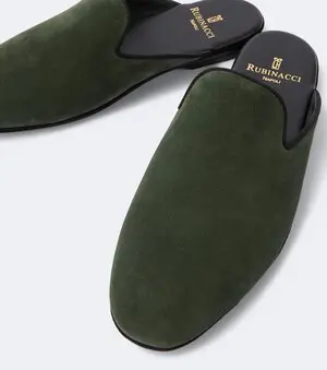 Rubinacci Suede Slippers - Green