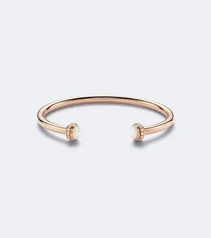 PIAGET 18kt Rose Cuff Bracelet With Mother-of-pearl And Diamonds - Gold