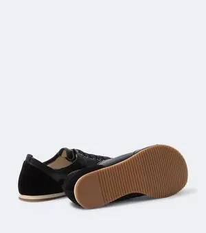 LEMAIRE Suede-trimmed Leather Sneakers - Black