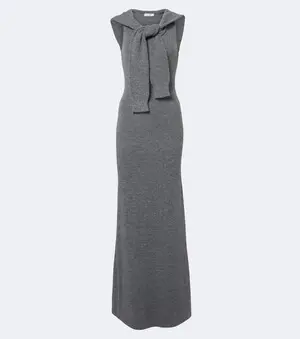 AYA MUSE Vao Knitted Maxi Dress - Grey