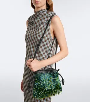 Loewe Flamenco Mini Beaded Leather Clutch