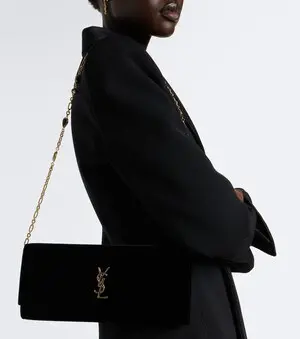 Saint Laurent Cassandre Velvet Clutch