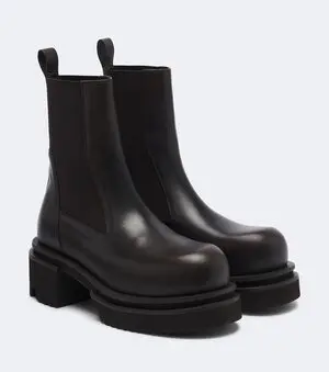 Rick Owens Beatle Leather Platform Chelsea Boots - Brown