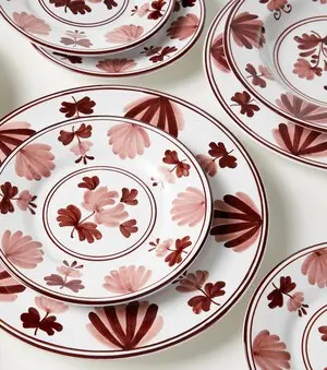 CABANA Blossom Set Of 2 Ceramic Dessert Plates