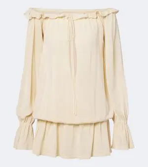 AYA MUSE Cryo Ruffled Mini Dress - Beige