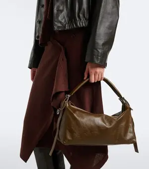 LEMAIRE Small Belted Shoulder Bag - Brown