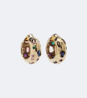 JIMMY CHOO Crystal-embellished Hoop Earrings - Gold