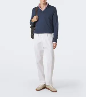 Sunspel Wool Half-zip Sweater - Blue