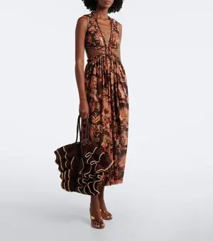 Zimmermann Ruffled Raffia Tote Bag