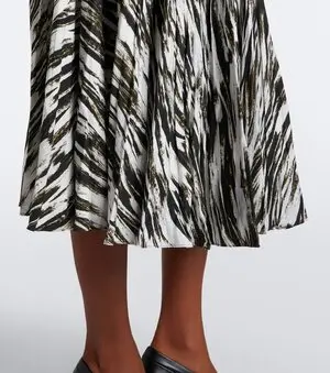 Proenza Schouler Runa Printed Pleated Midi Skirt - Multicoloured