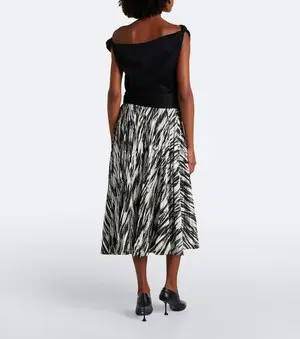 Proenza Schouler Runa Printed Pleated Midi Skirt - Multicoloured