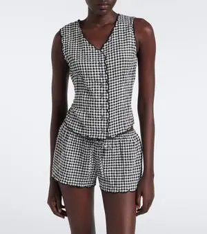 MONTCE Gingham Scalloped Vest