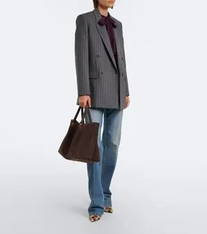 Valentino Garavani Vlogo Signature Suede Tote Bag