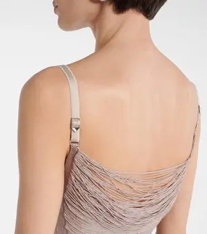 Attico Fringed Mini Dress - Silver